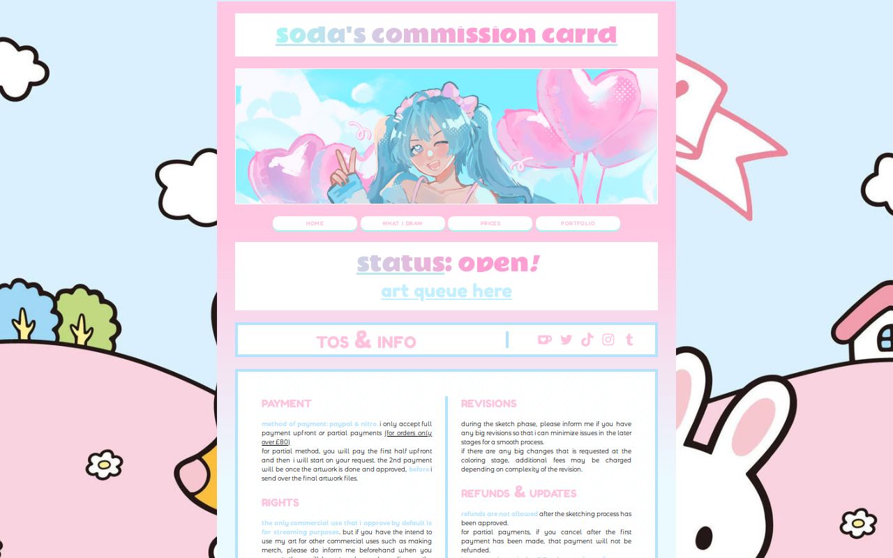 soda's comm carrd ૮ ˶ᵔ ᵕ ᵔ˶ ა